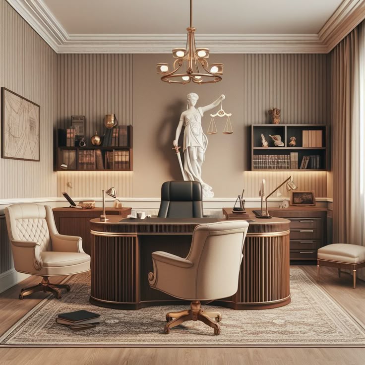 Designing the chairman office interior with artistic details